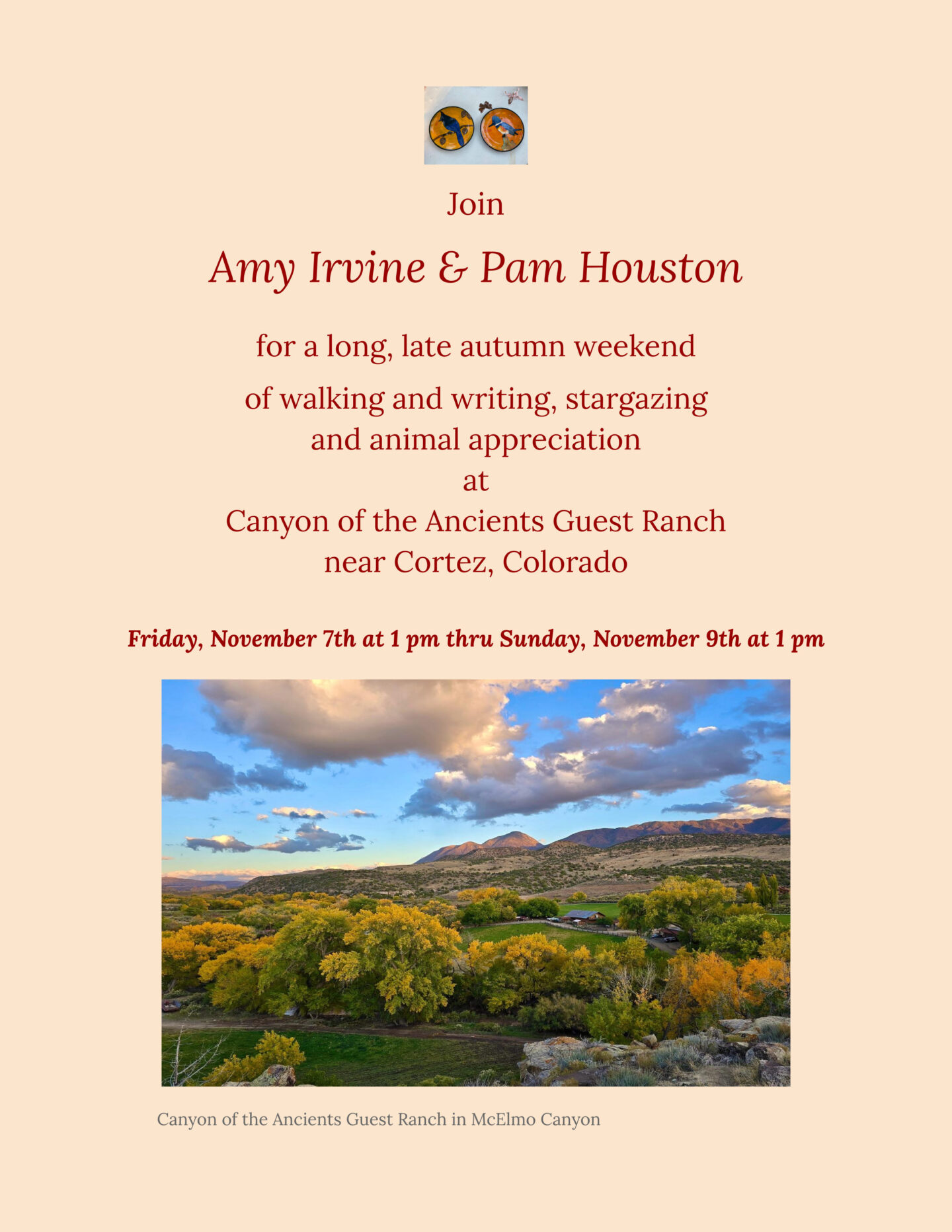 Join Amy Irvine & Pam Houston - Canyon of The Ancients Guest Ranch